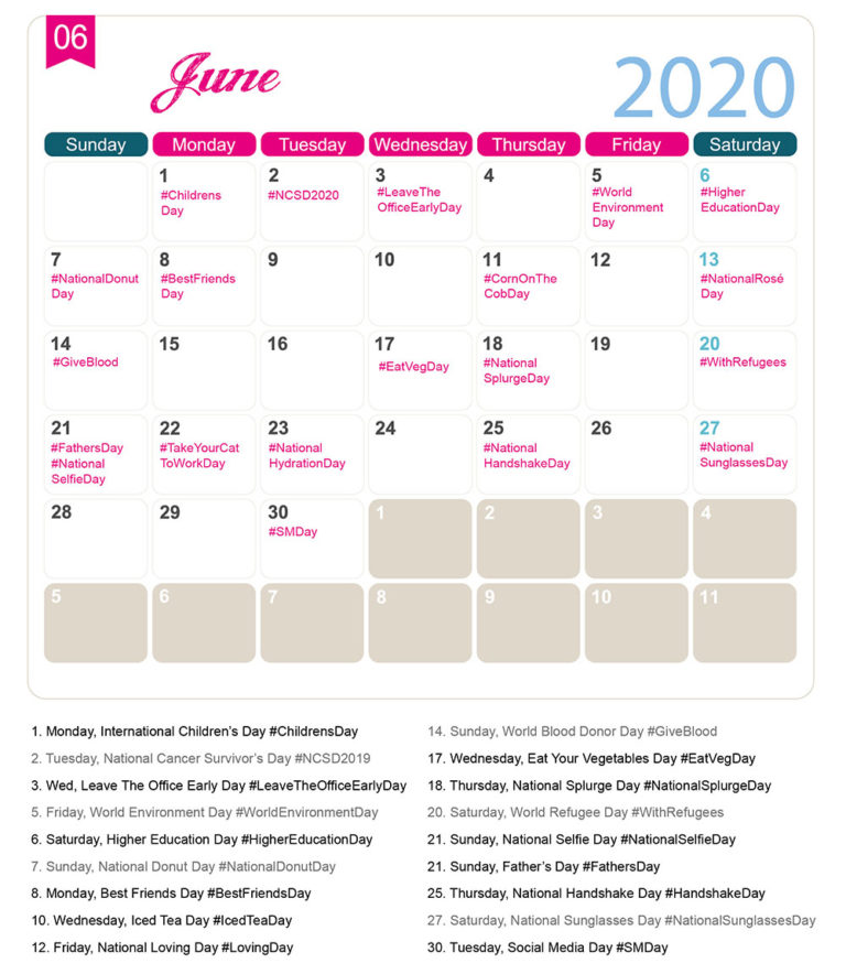 The 2020 Social Media Holiday Calendar - Make A Website Hub